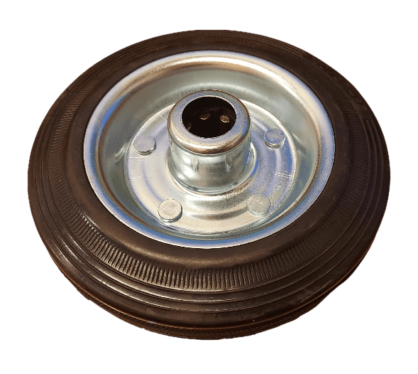 Gummihjul 6" / 150mm - Hel gummi - Med lager.